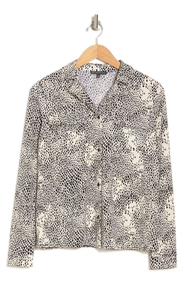 Adrianna Papell Snakeskin Print Long Sleeve Button-Up Shirt | Nordstromrack