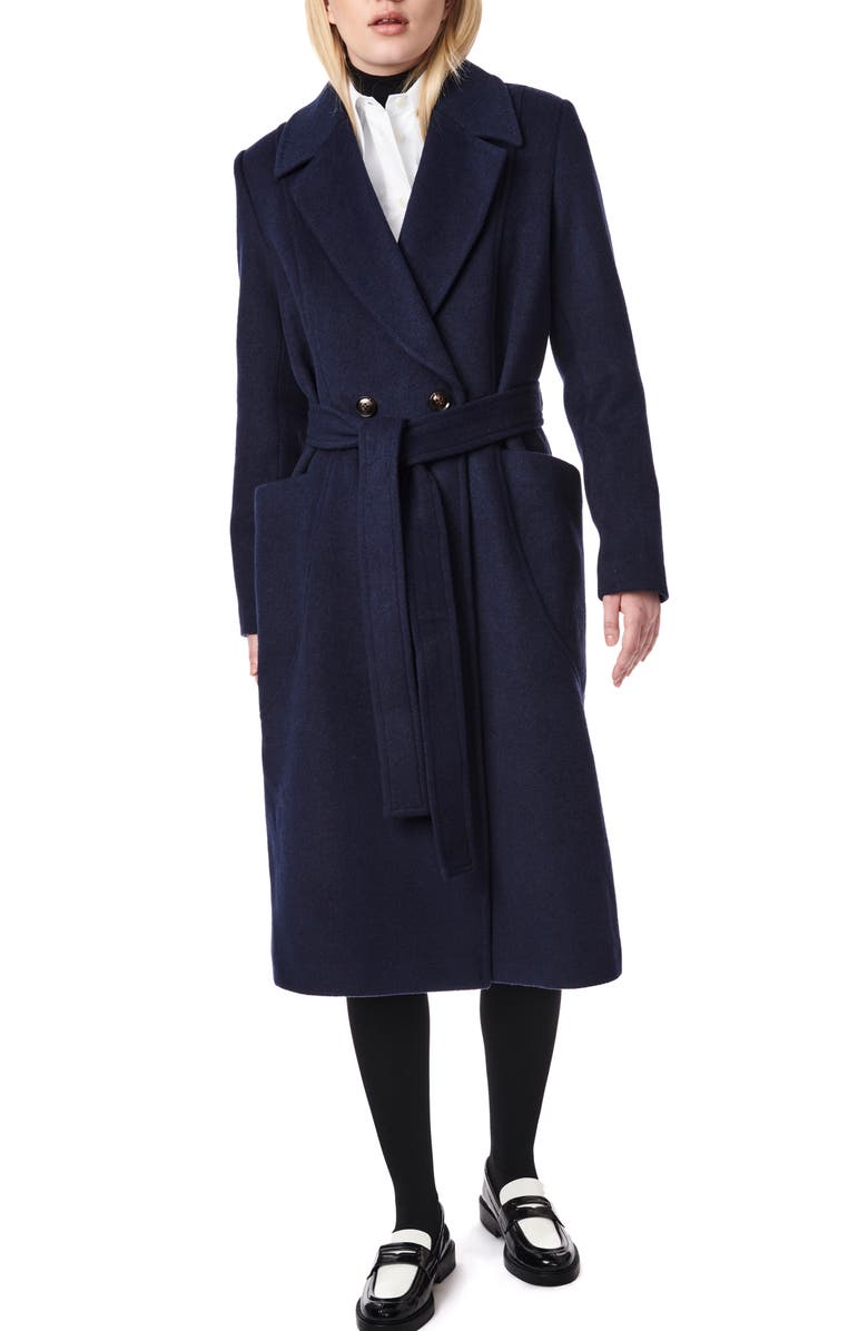 Bernardo Belted Wool Blend Longline Coat | Nordstrom