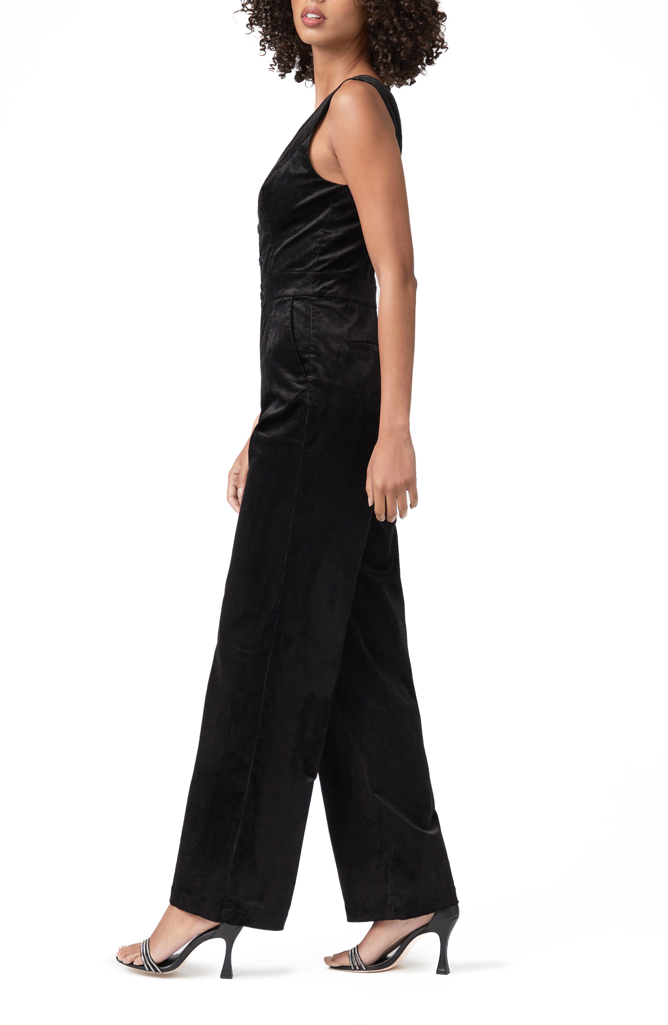 PAIGE Denia Wide Leg Sleeveless Corduroy Jumpsuit | Nordstrom