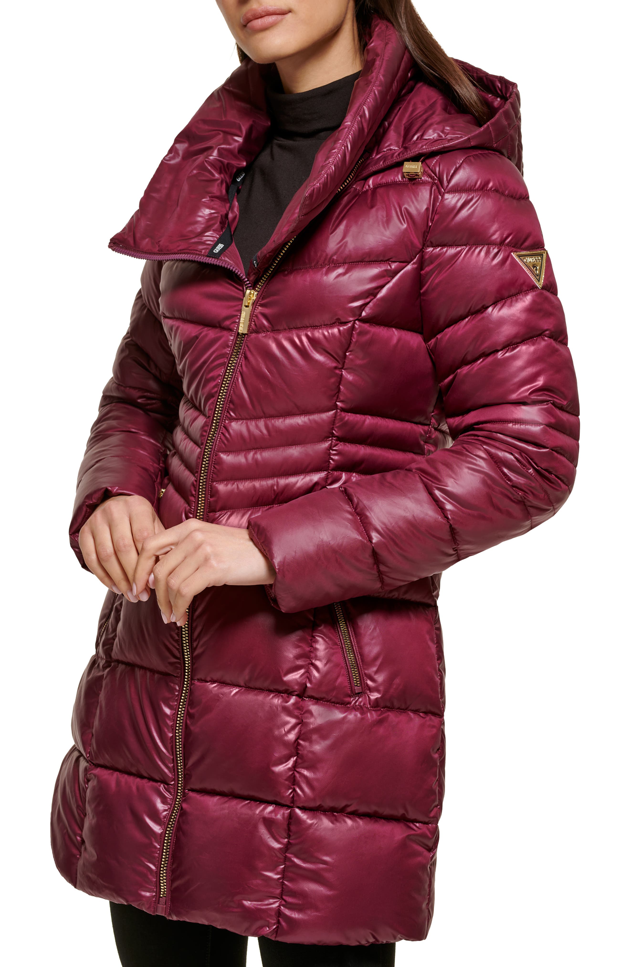 GUESS Water Resistant Hooded Puffer Jacket | Nordstromrack