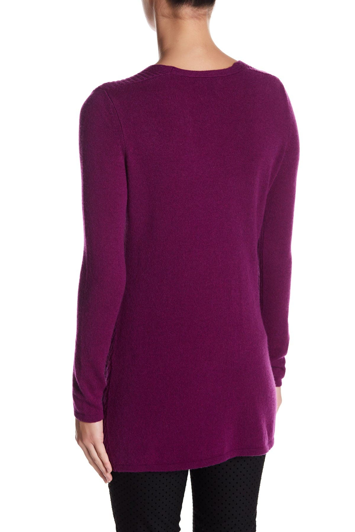 GRIFFEN CASHMERE | Cashmere Long Sleeve Ribbed V-Neck Sweater ...
