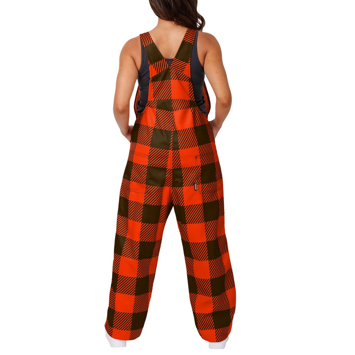 FOCO Women's FOCO Orange Cleveland Browns Big Logo Plaid Overalls ...