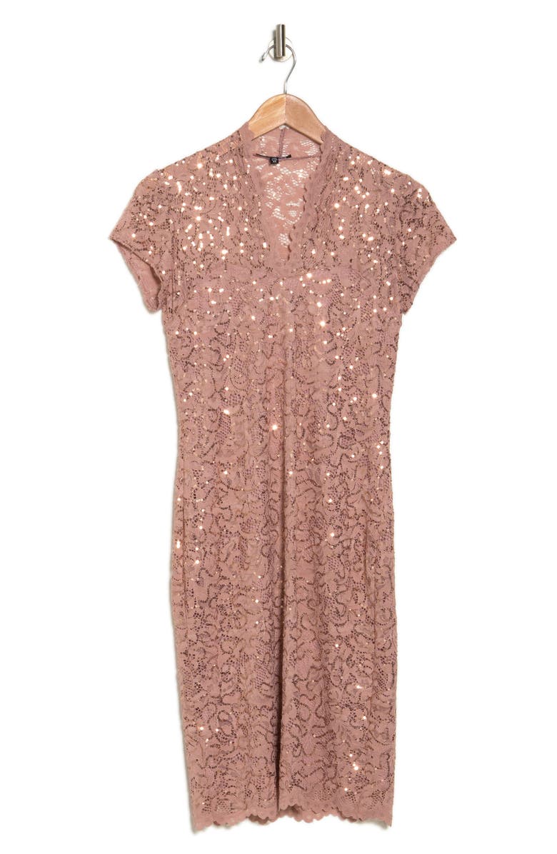 Marina Sequin Lace Cap Sleeve Sheath Dress Nordstromrack