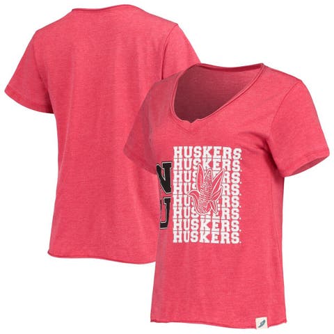 Women's League Collegiate Wear Heathered Scarlet Nebraska Huskers ...