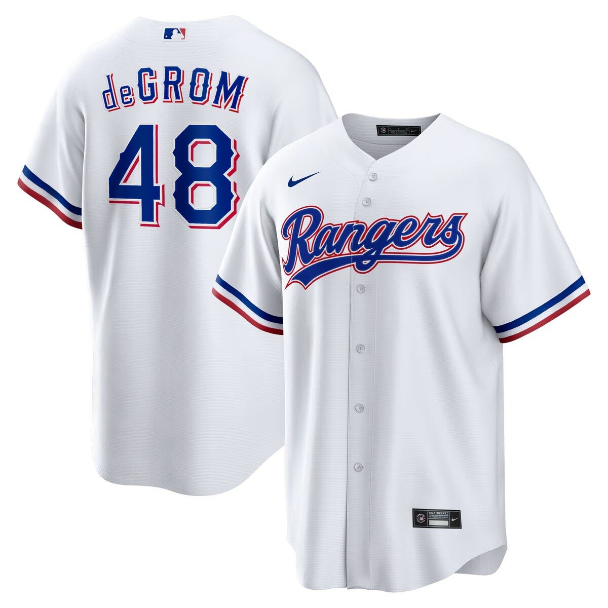 Nike Men's Nike Jacob deGrom White Texas Rangers Home Replica Player ...