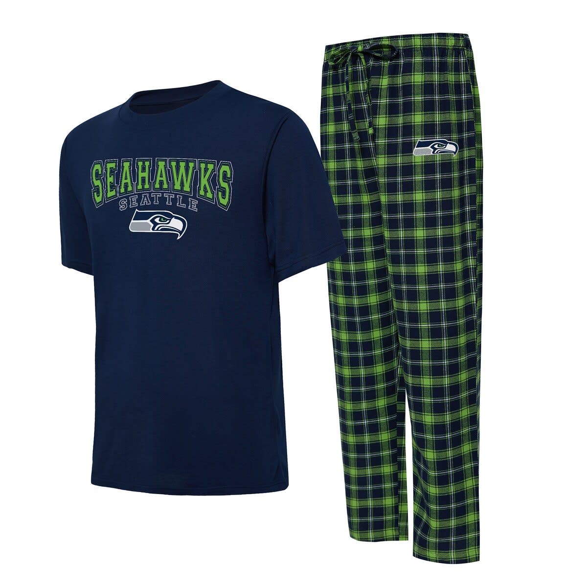 CONCEPTS SPORT Men's Concepts Sport Navy/Neon Green Seattle Seahawks ...