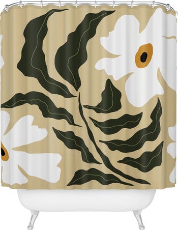 Deny Designs White Daisy Shower Curtain | Nordstrom