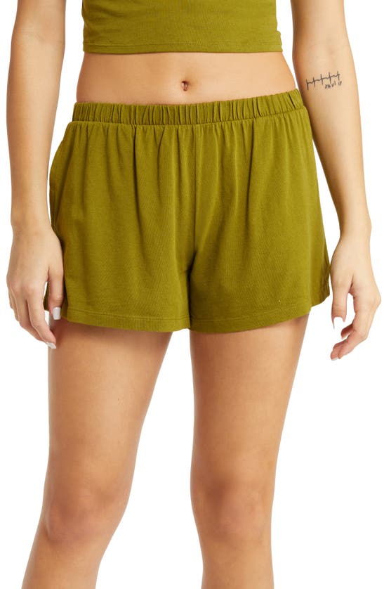 Open Edit Core Sleep Organic Cotton & Modal Shorts In Olive Avocado ... Open Edit Core Sleep Organic Cotton & Modal Shorts In Olive Avocado ...