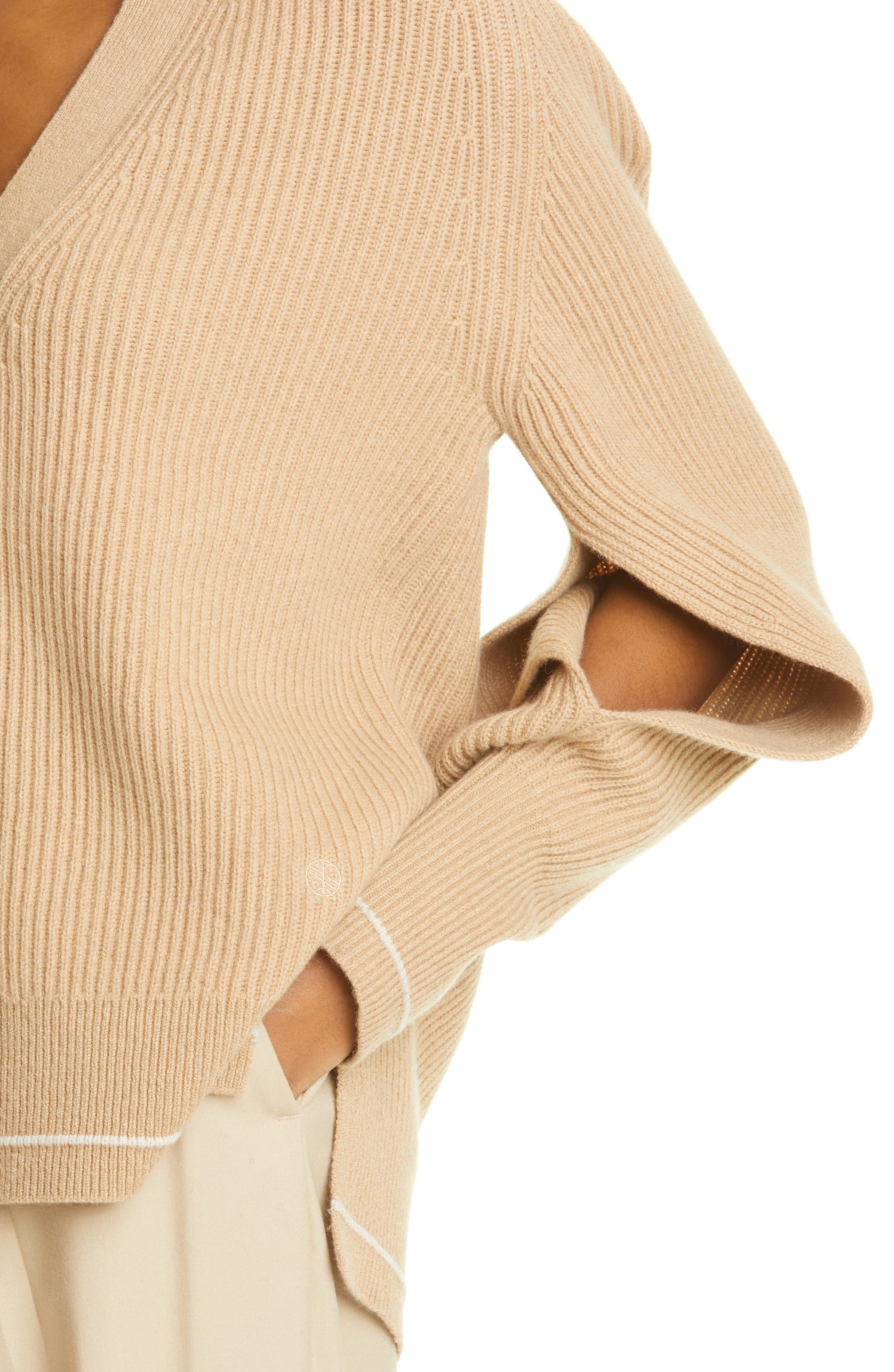 Maria McManus Fisherman Rib Recycled Cashmere & Cotton Cardigan in ...