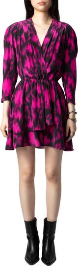 Zadig & Voltaire Rogers CDC X-Ray Three-Quarter Sleeve Silk Faux Wrap ...
