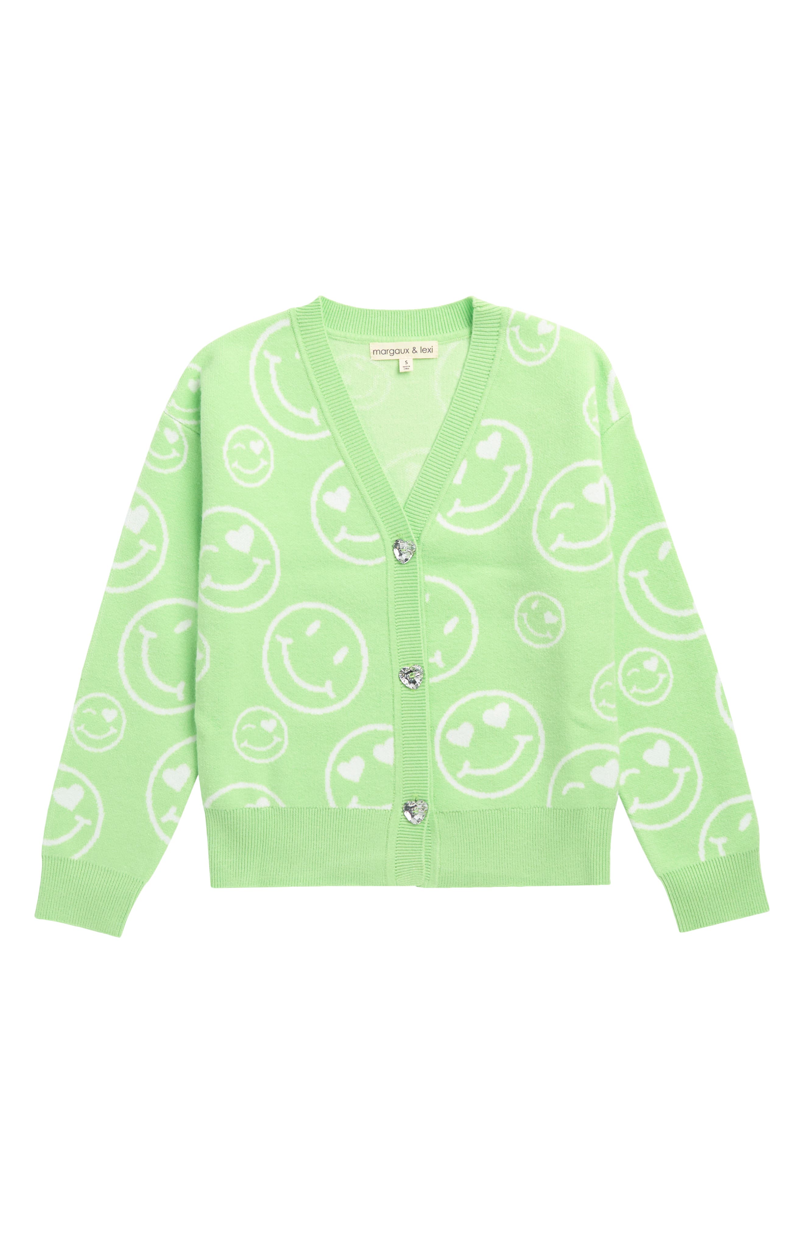 MARGAUX AND LEXI Kids' Smiley Face Cardigan | Nordstromrack