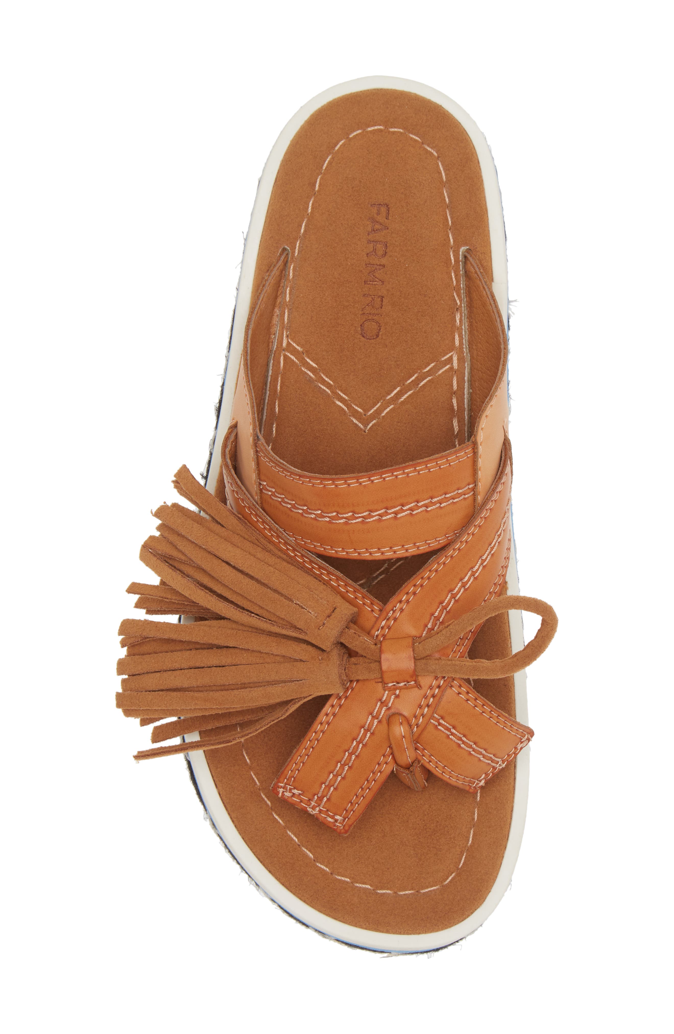 FARM Rio Rust Tassel Flatform Slide Sandal (Women) | Nordstrom