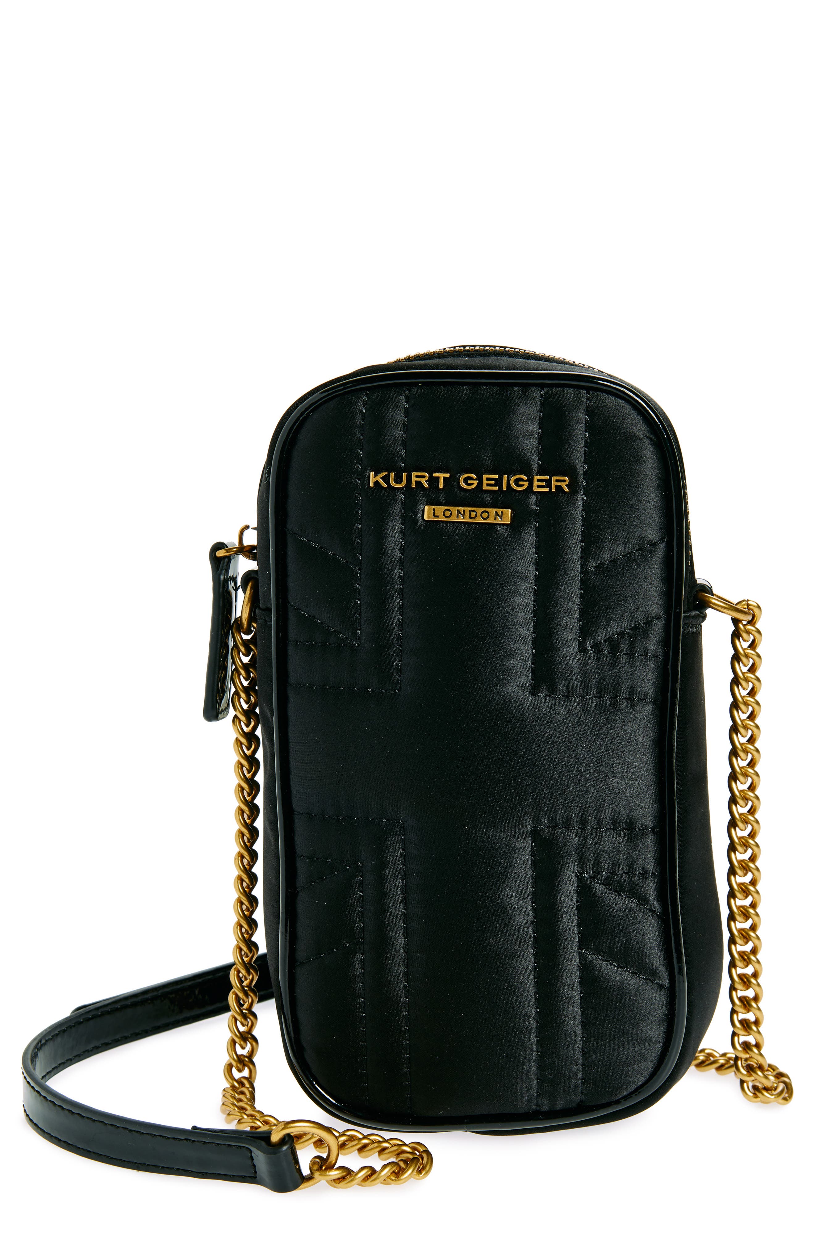 Kurt Geiger London Recycled Union Jack Phone Crossbody Bag In Black ...