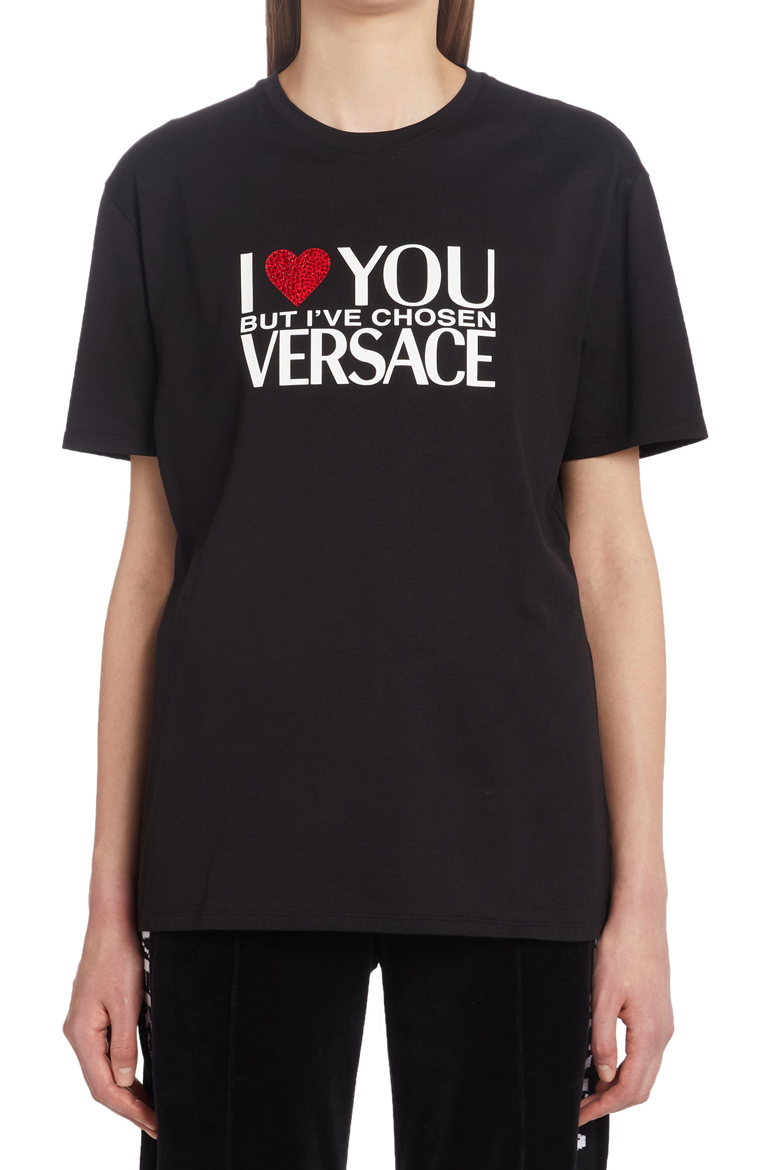 Versace Women's I Love Versace Hotfix Heart Cotton Graphic Tee | Nordstrom
