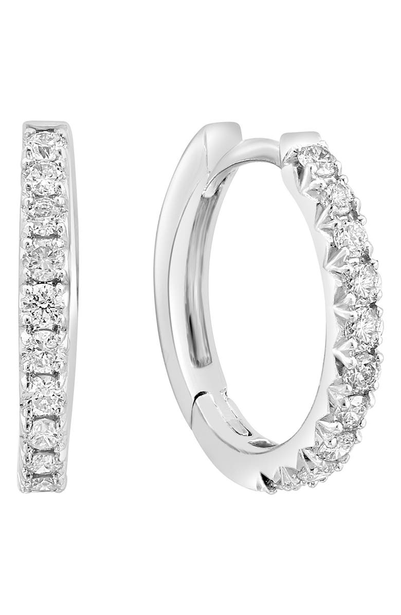 EFFY 14K White Gold Diamond Huggie Hoop Earrings - 0.34ct. | Nordstromrack