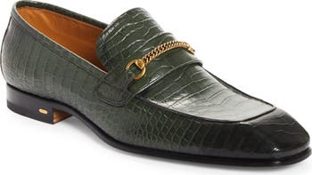 TOM FORD Bailey Chain Croc Embossed Loafer (Men) | Nordstrom