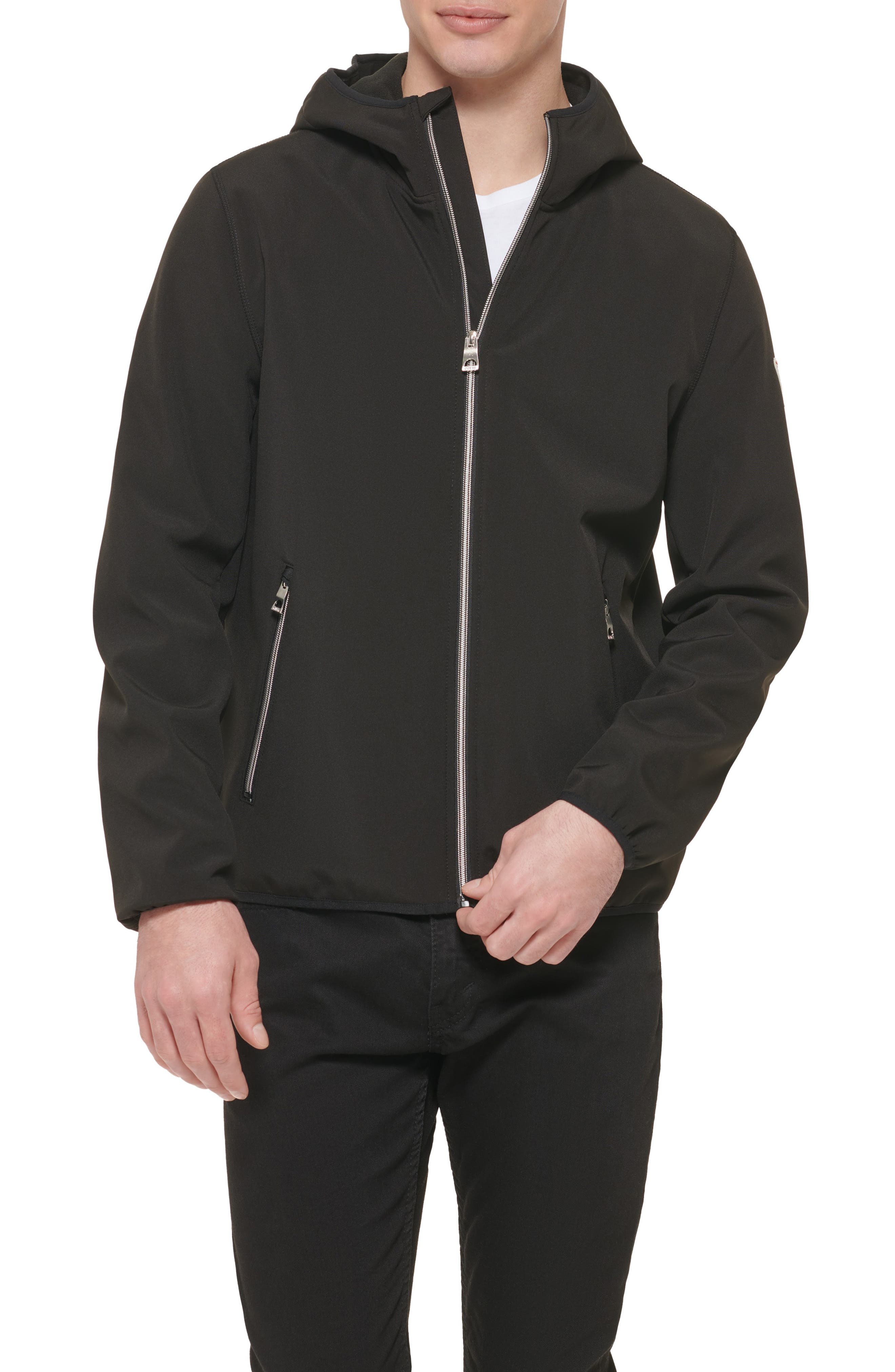 GUESS Softshell Hooded Rain Jacket | Nordstromrack