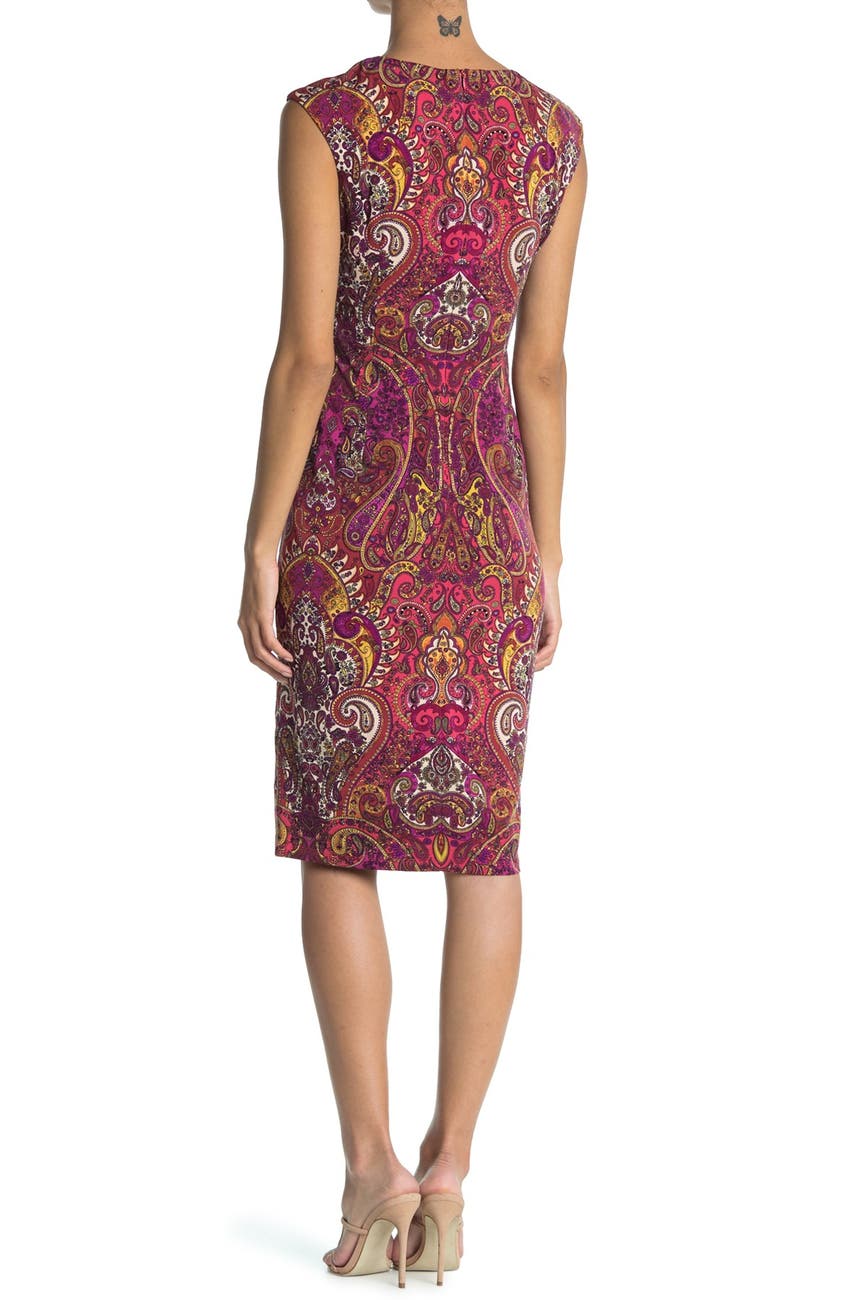 London Times Cap Sleeve Midi Dress Nordstrom Rack