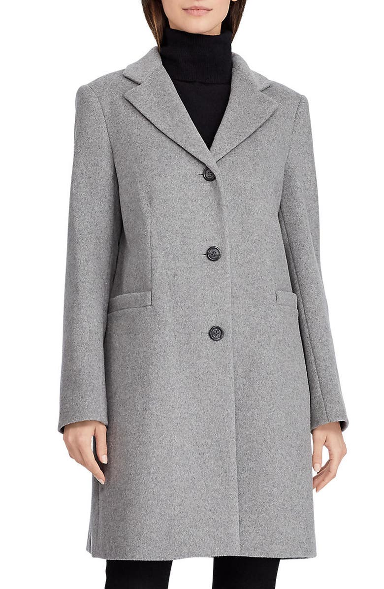 Lauren Ralph Lauren Reefer Wool Blend Coat | Nordstrom