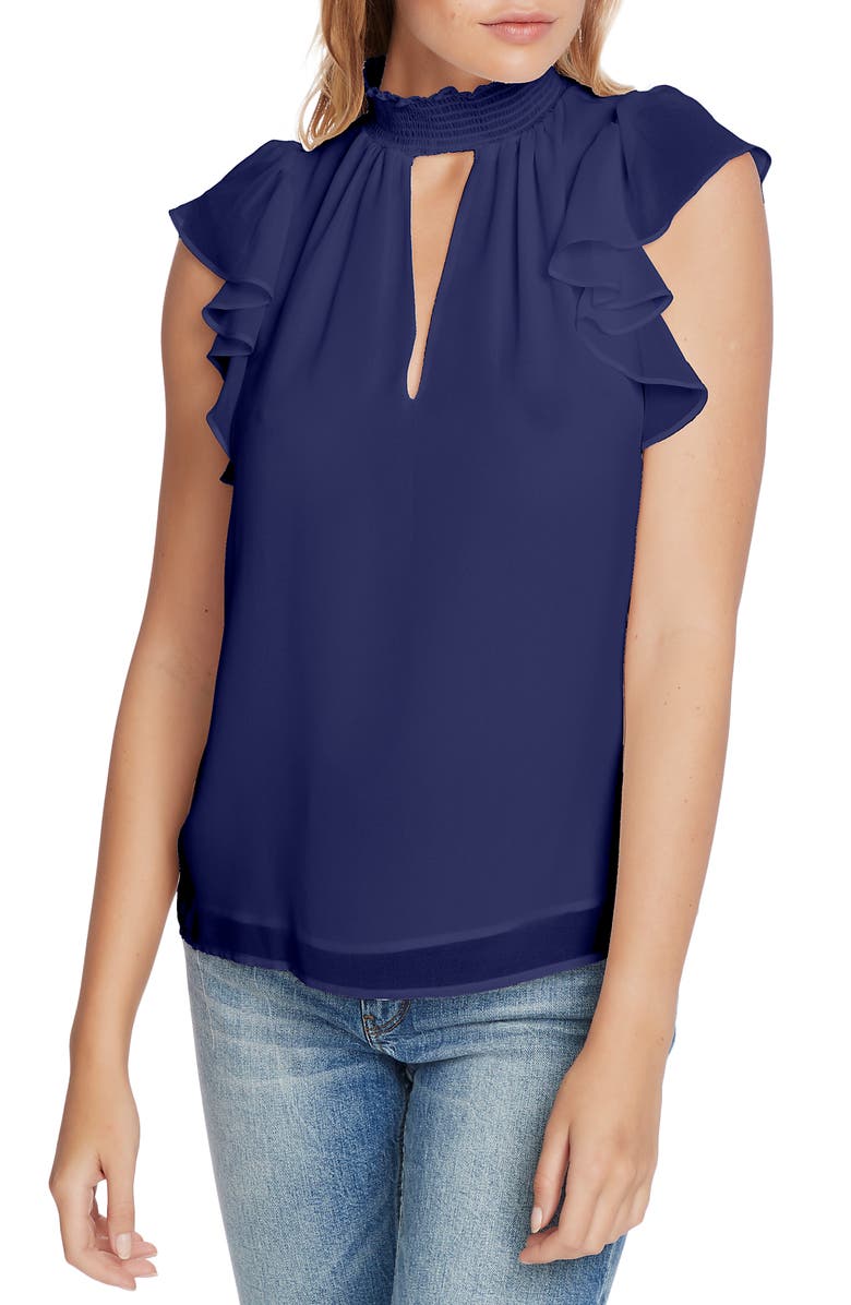 1 State Smocked Neck Top Nordstrom