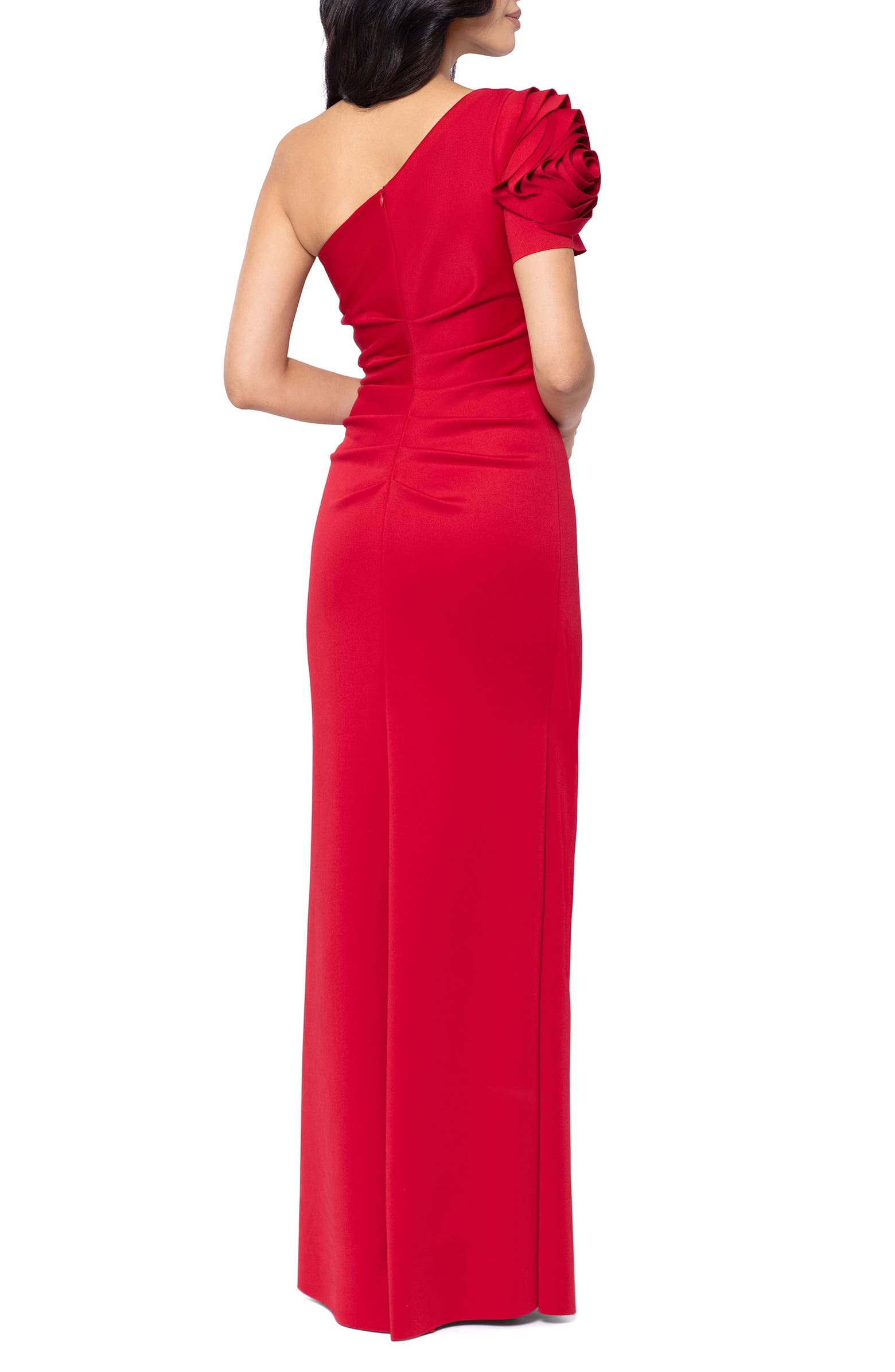 Xscape Rosette Detail One Shoulder Gown Nordstrom
