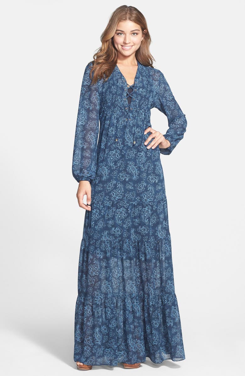 MICHAEL Michael Kors Lace Up Tiered Maxi Dress | Nordstrom MICHAEL Michael Kors Lace Up Tiered Maxi Dress | Nordstrom