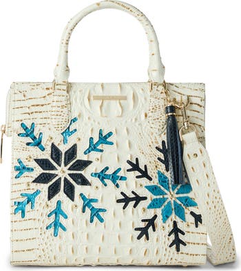 Brahmin Caroline Snowdrift Croc Embossed Leather Satchel | Nordstrom