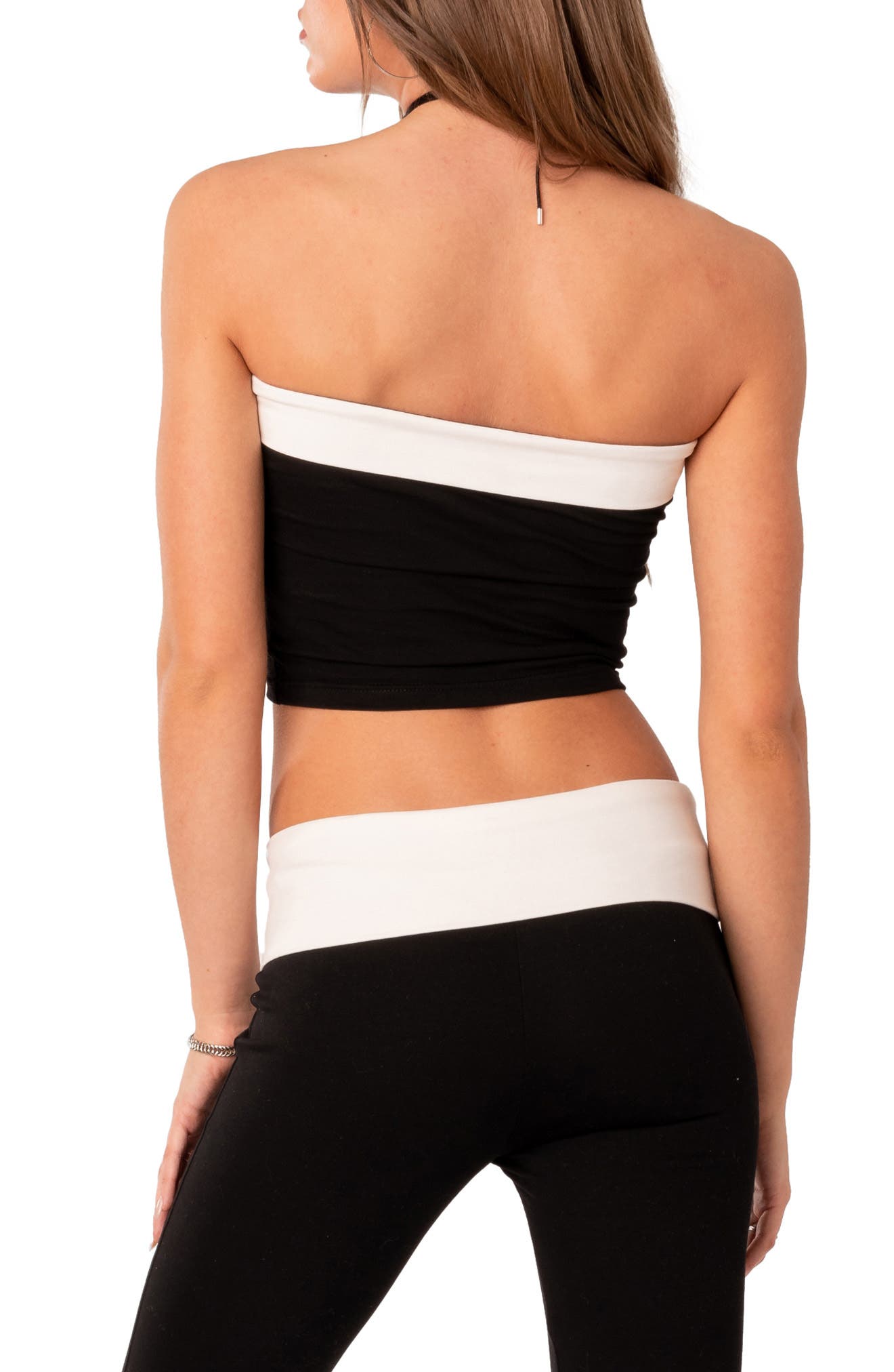 EDIKTED Contrast Crop Tube Top | Nordstrom