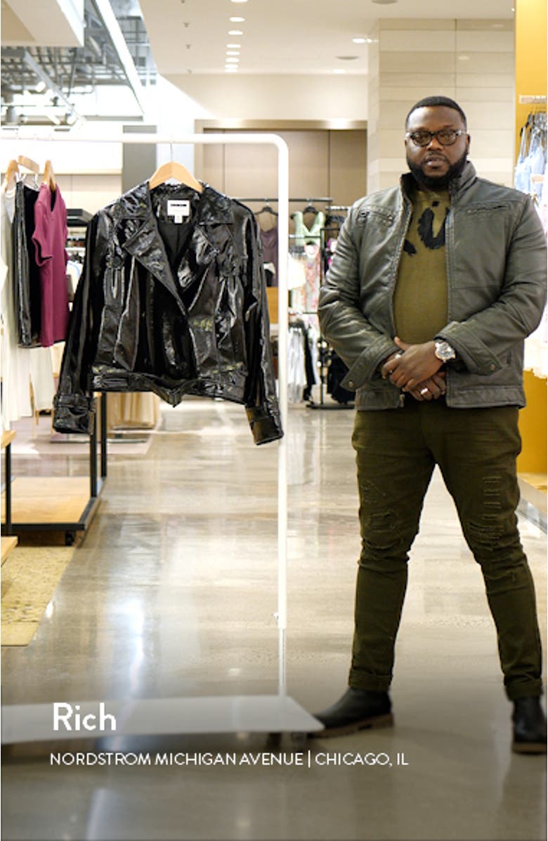 Noisy may Neal Patent Faux Leather Moto Jacket | Nordstrom
