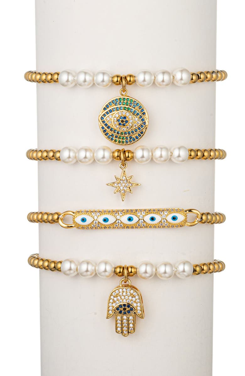EYE CANDY LOS ANGELES Set of Four Stretch Bead Bracelets | Nordstromrack