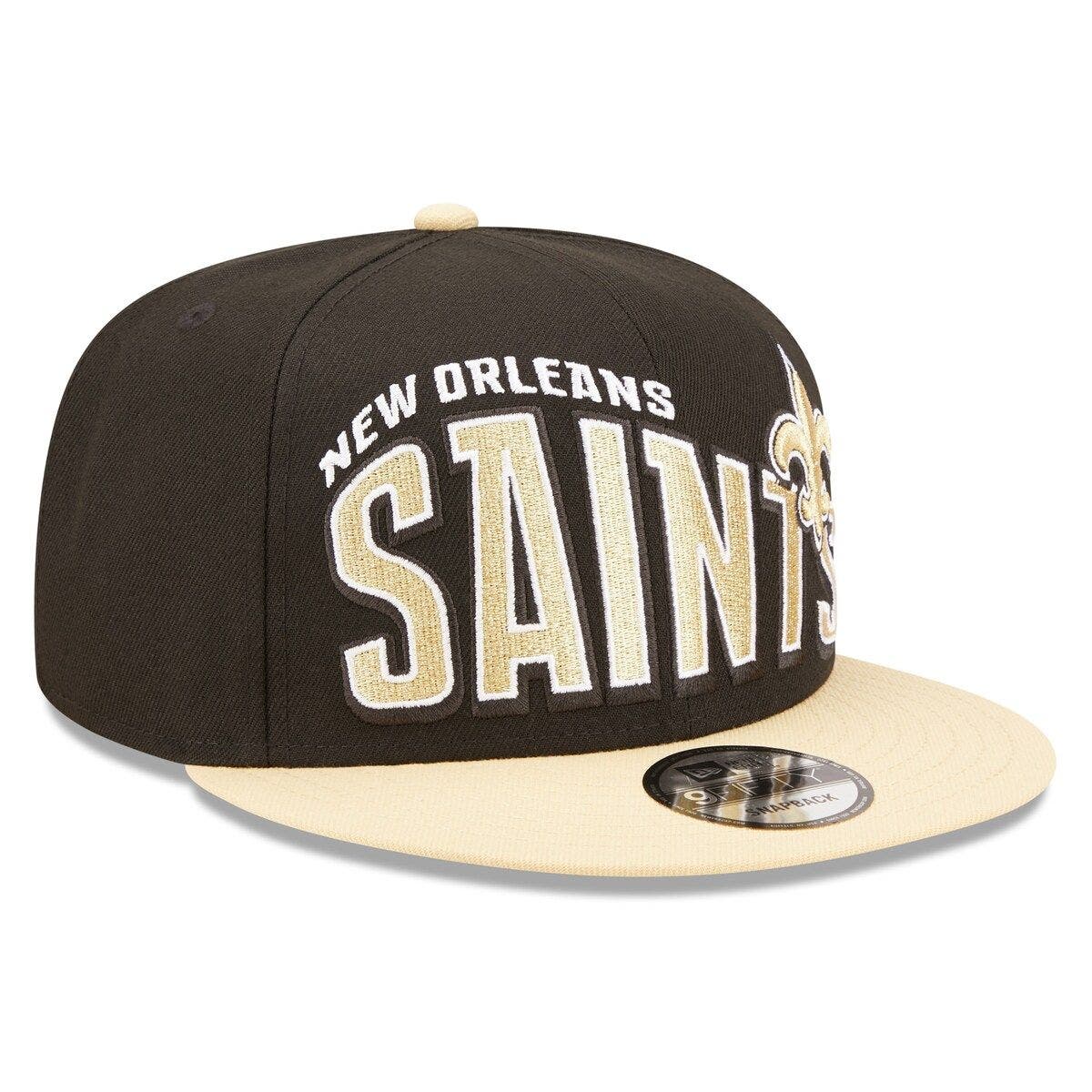 New Era Men's New Era Black/Gold New Orleans Saints Wordmark Flow ...