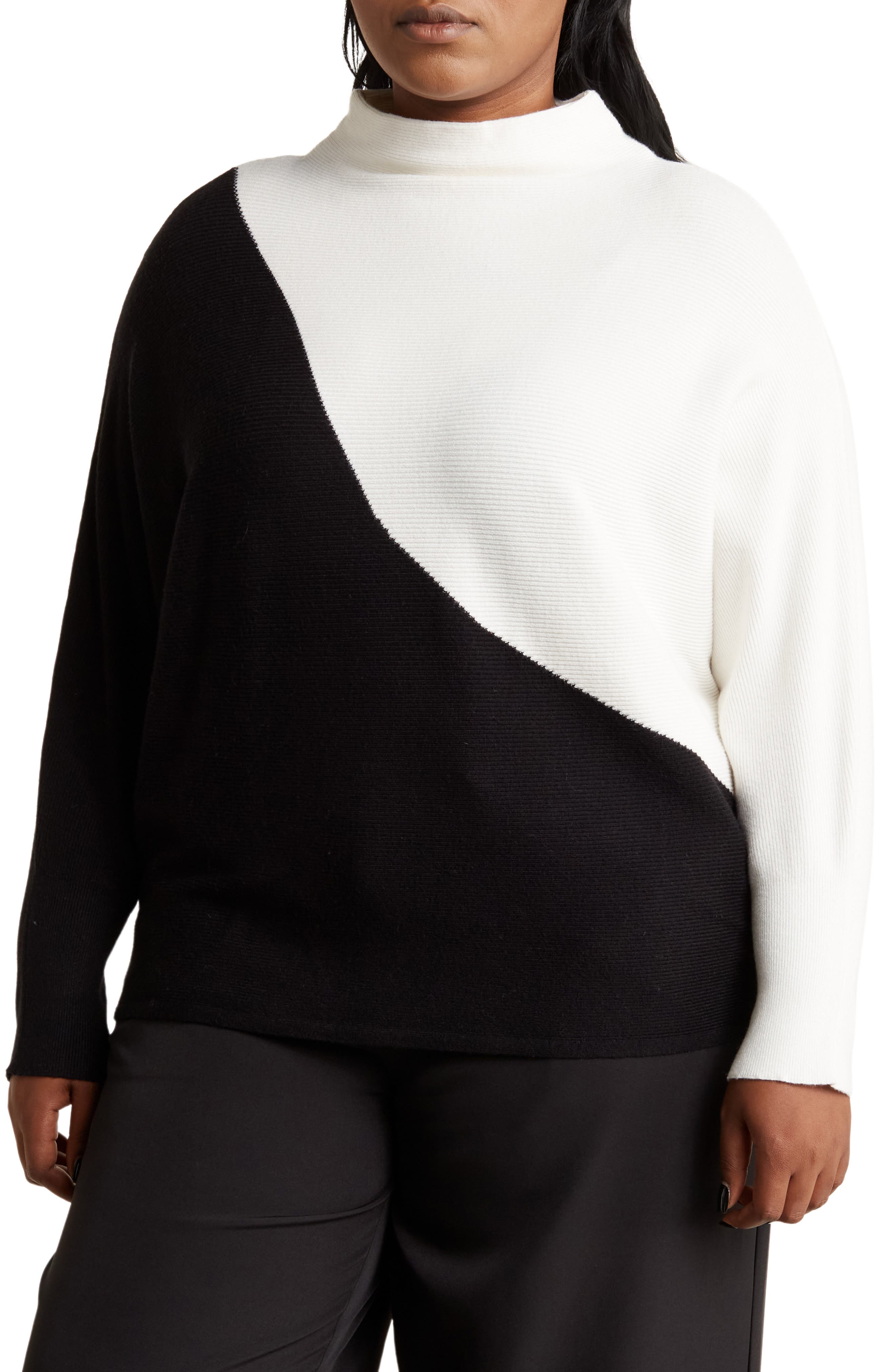 T Tahari Colorblock Dolman Sleeve Sweater | Nordstromrack
