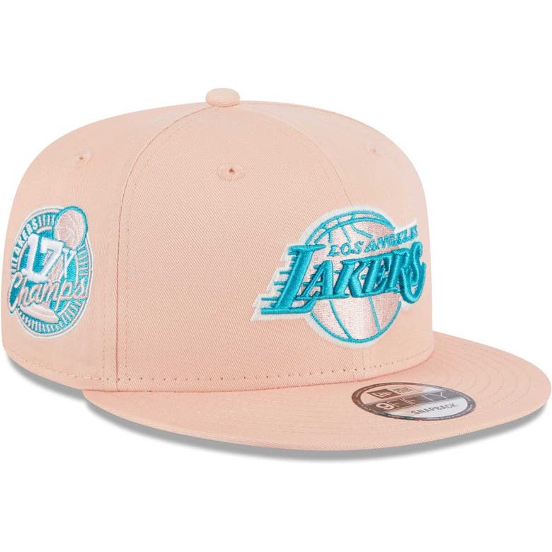 New Era Pink Los Angeles Lakers Sky Aqua Undervisor 9fifty Snapback Hat ...