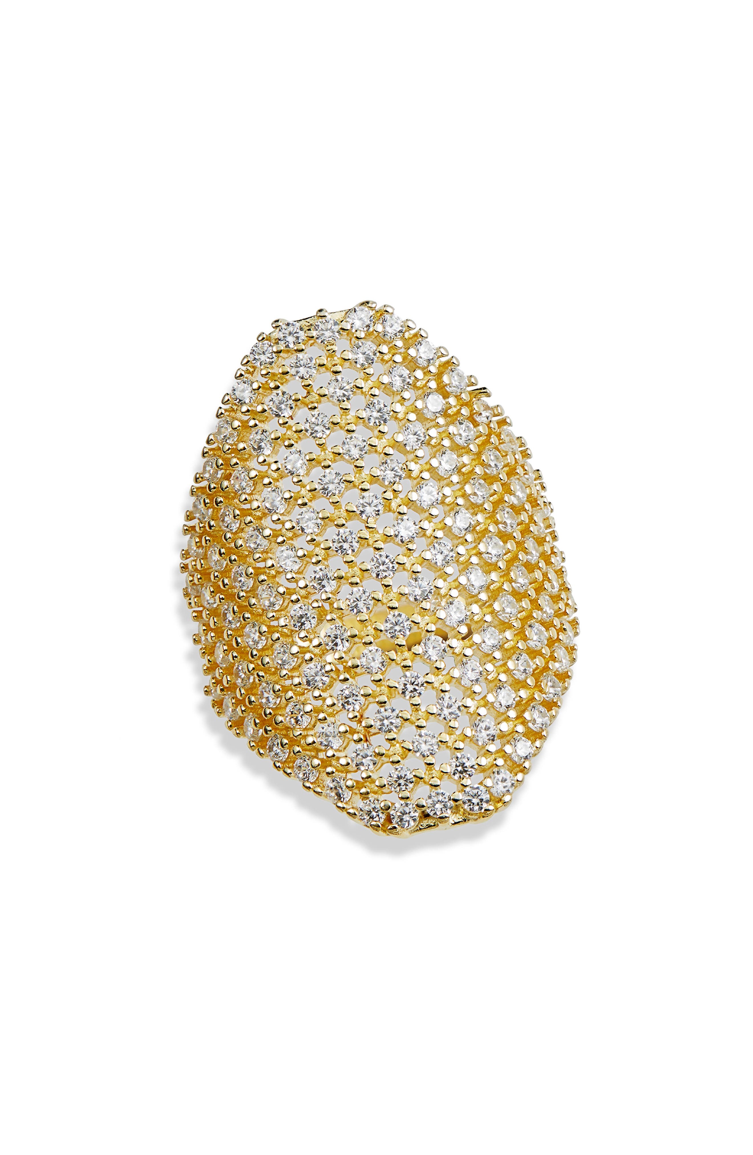 SAVVY CIE JEWELS 18K Gold Plated Sterling Silver Pavé Cubic Zirconia ...