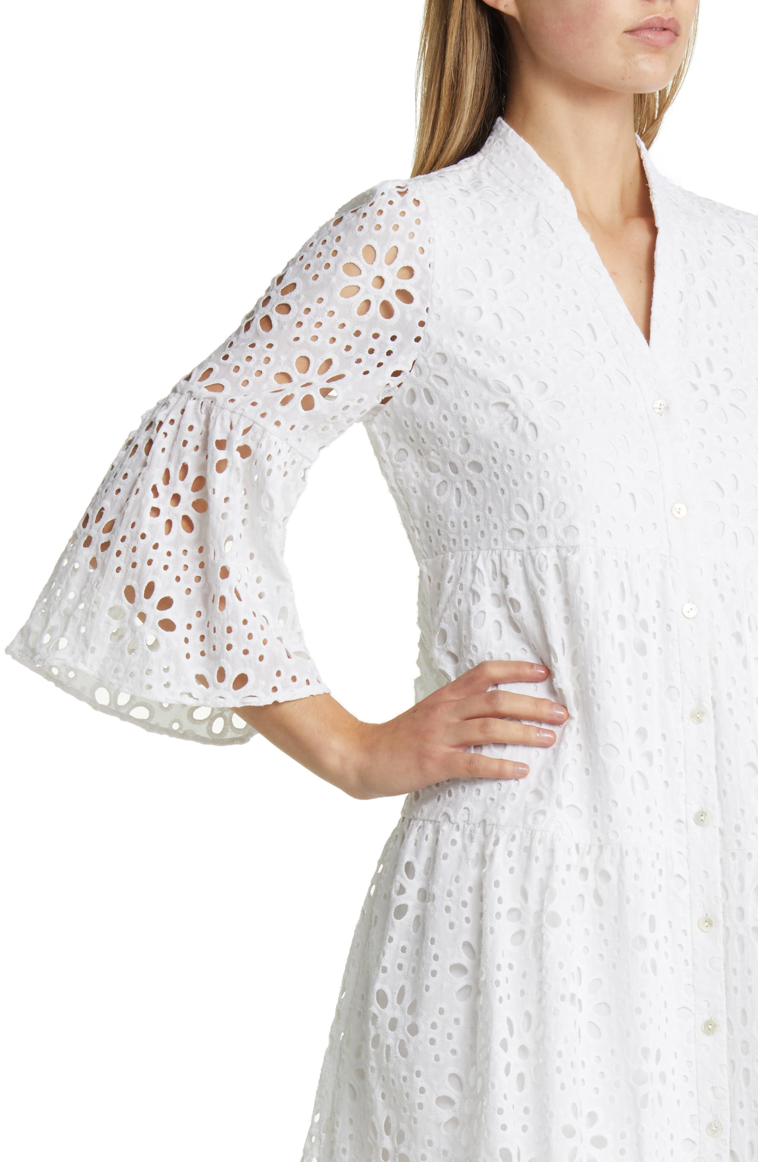 Lilly Pulitzer® Hazelanne Eyelet Tiered Cotton Trapeze Dress in Resort ...