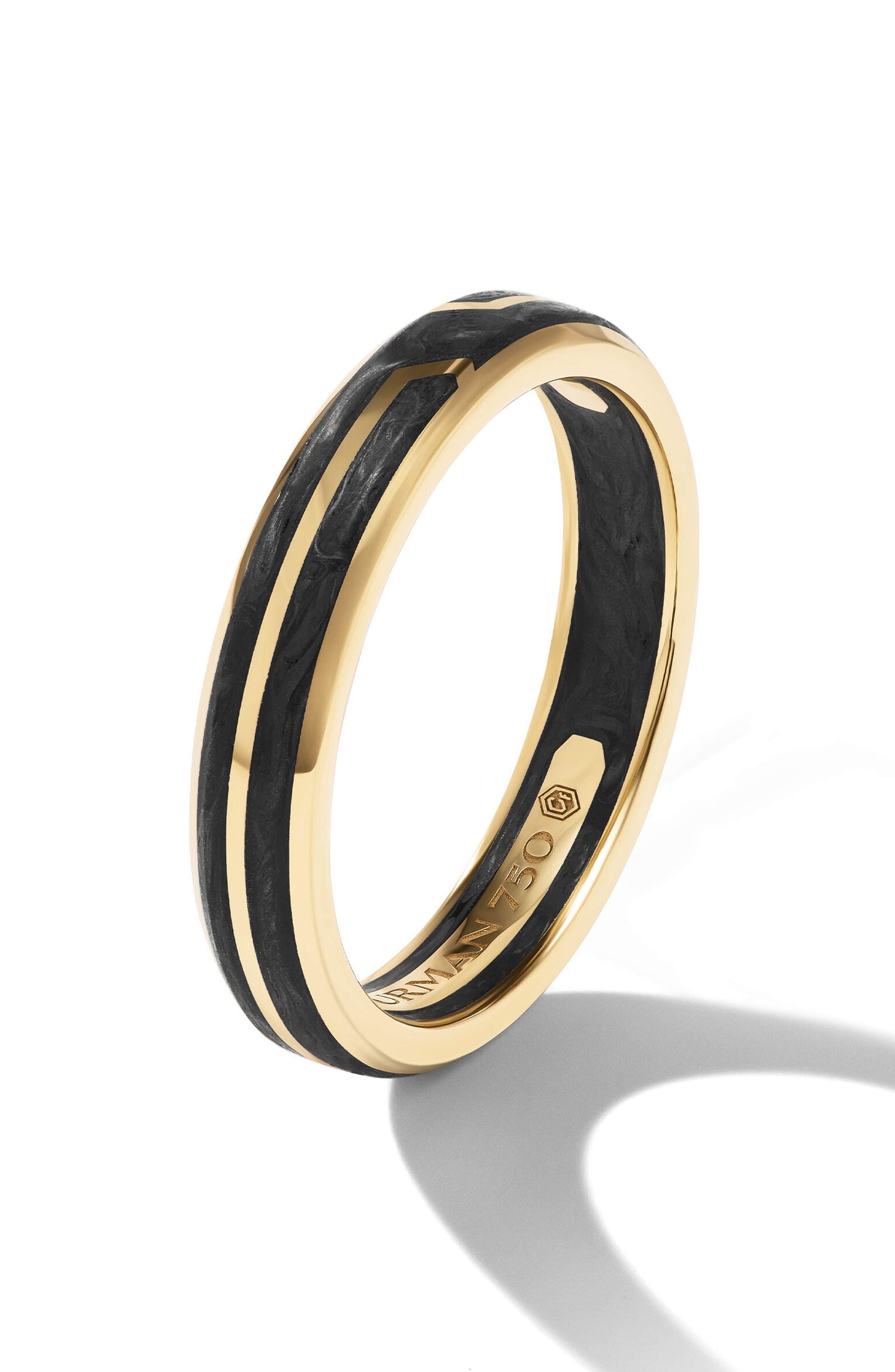 David Yurman Forged Carbon Band Ring in 18K Yellow Gold | Nordstrom