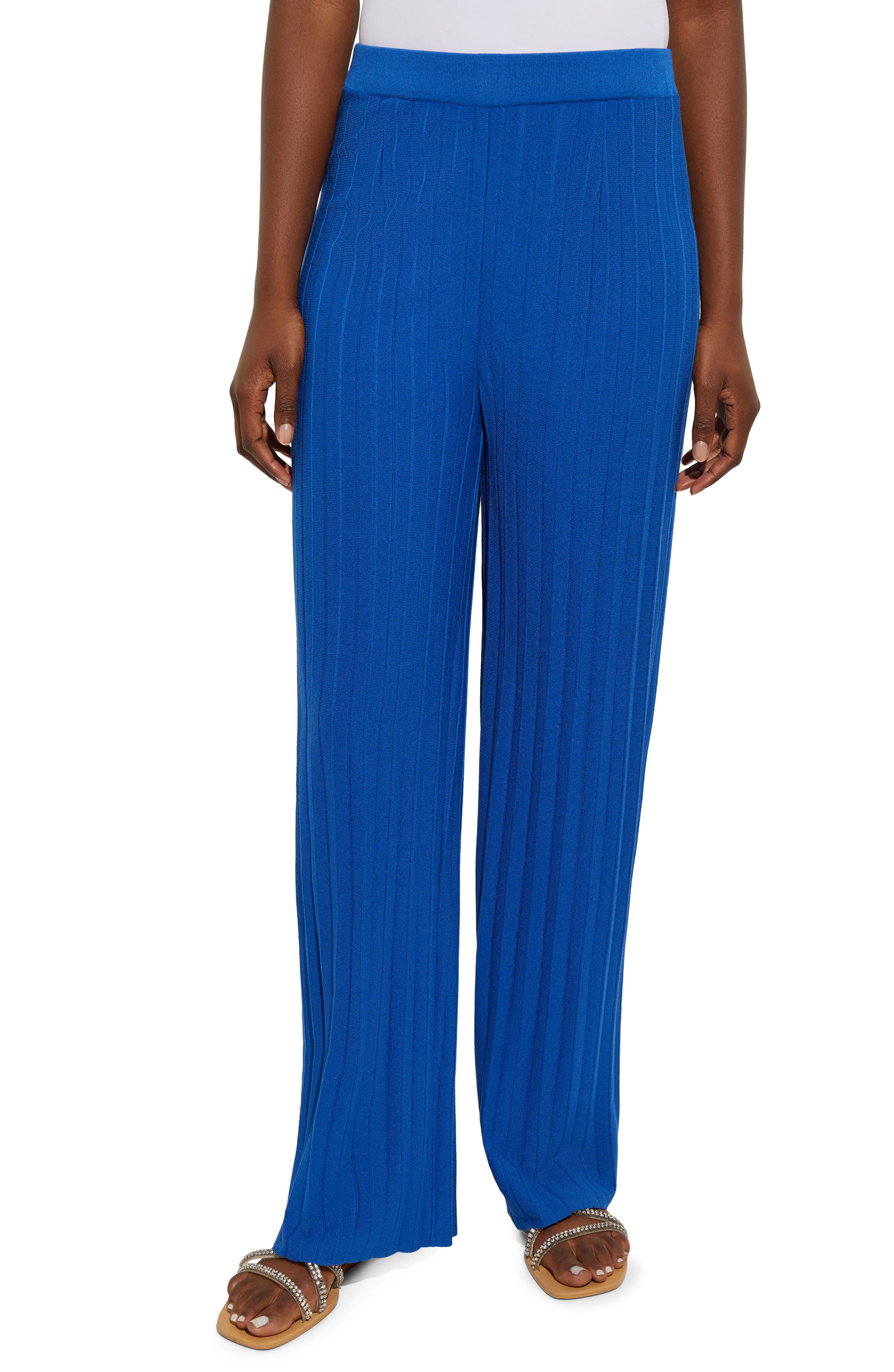 Misook Rib Wide Leg Pants | Nordstrom