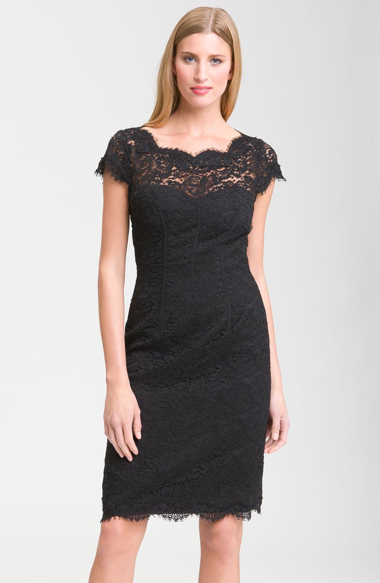 Ml Monique Lhuillier Lace Overlay Sheath Dress Nordstrom