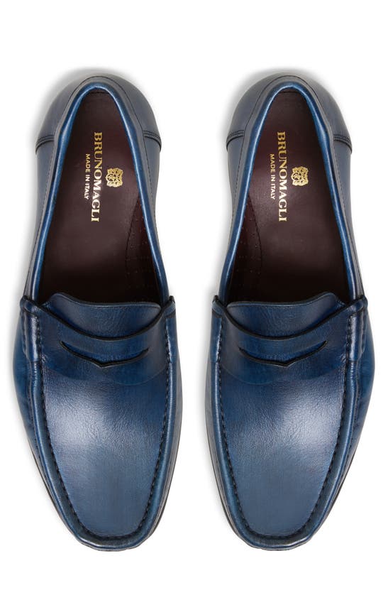 Bruno Magli Tonio Penny Loafer In Blue | ModeSens