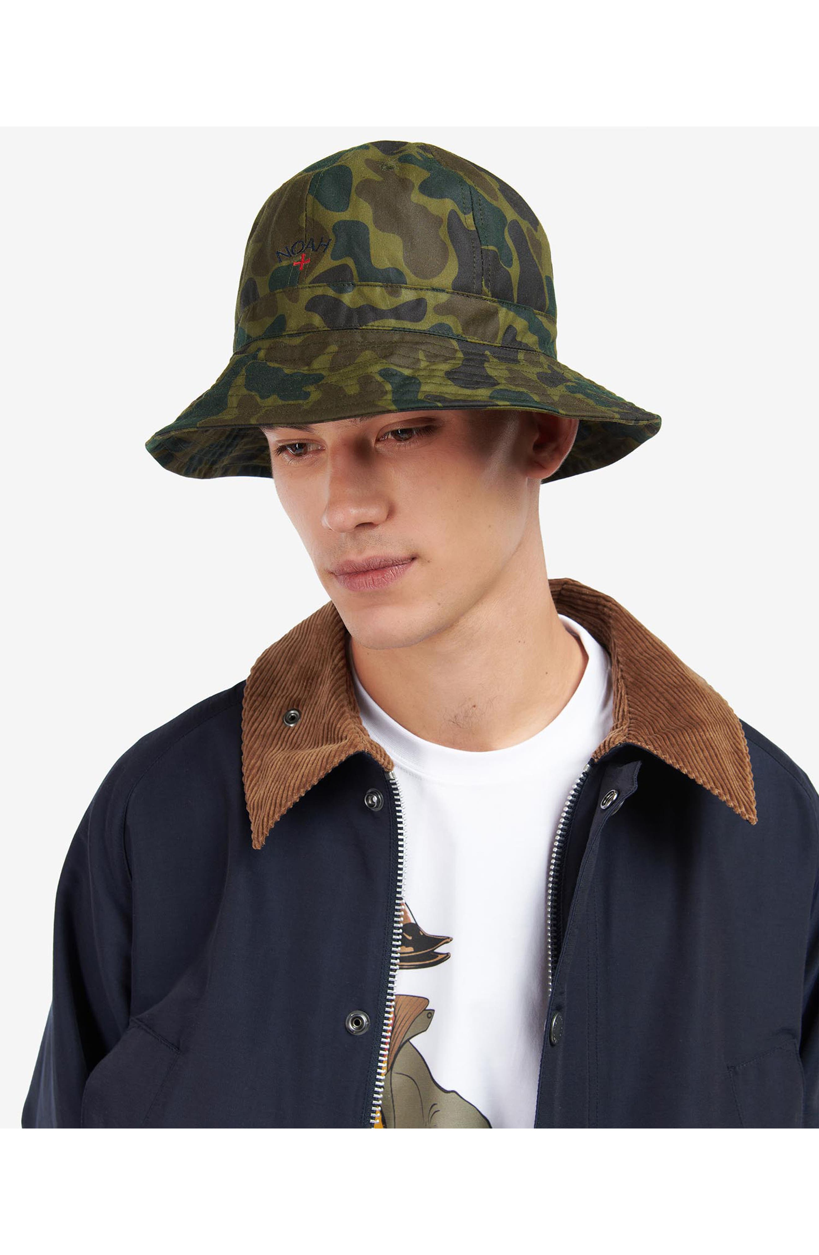 Barbour x Noah Duck Camo Waxed Bucket Hat | Nordstrom