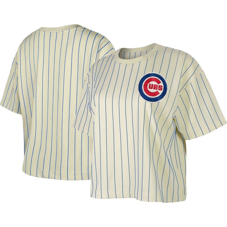 New Era White Chicago Cubs Boxy Pinstripe T-shirt | ModeSens