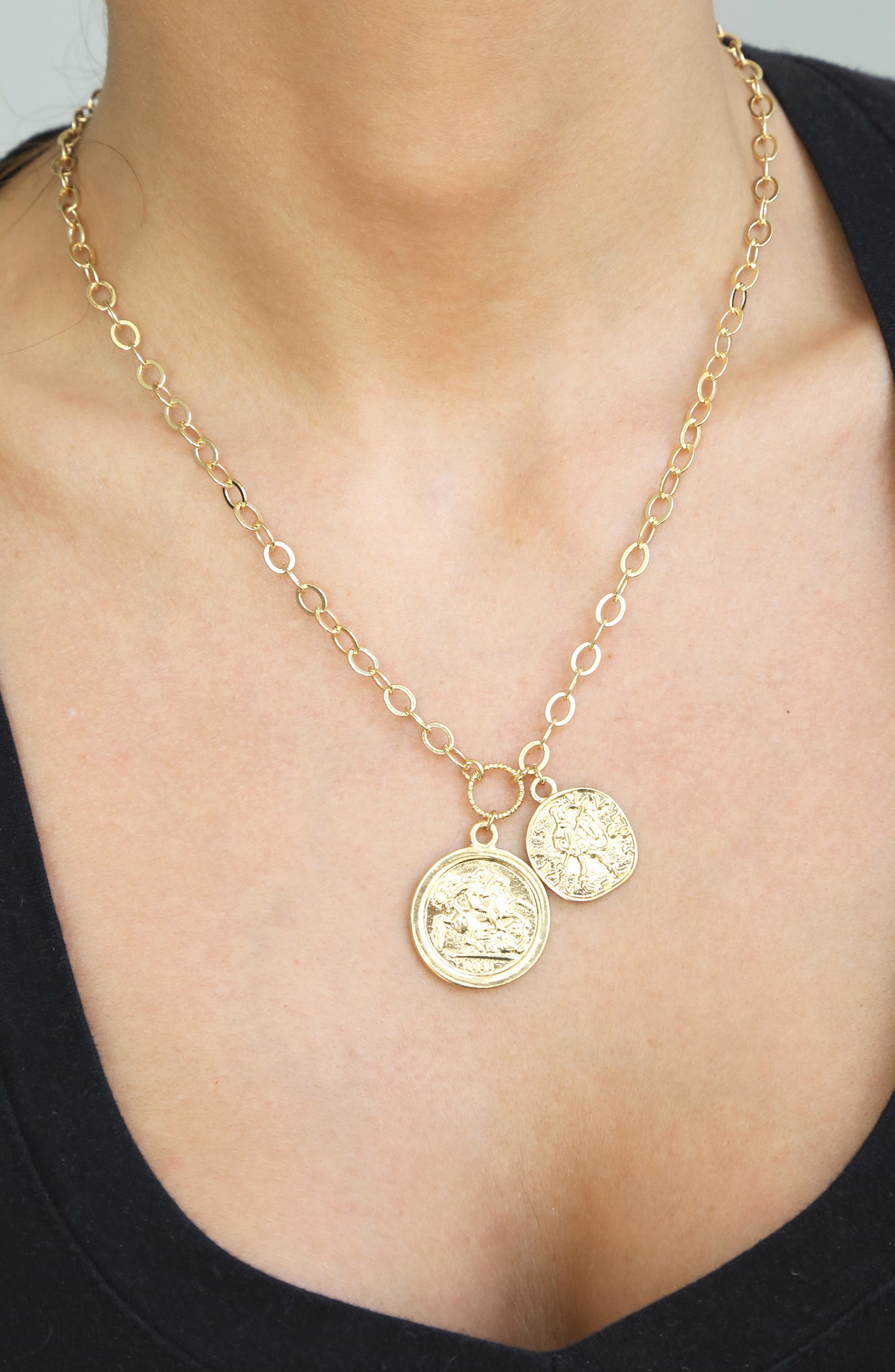 Ettika Double Coin Pendant Necklace | Nordstrom