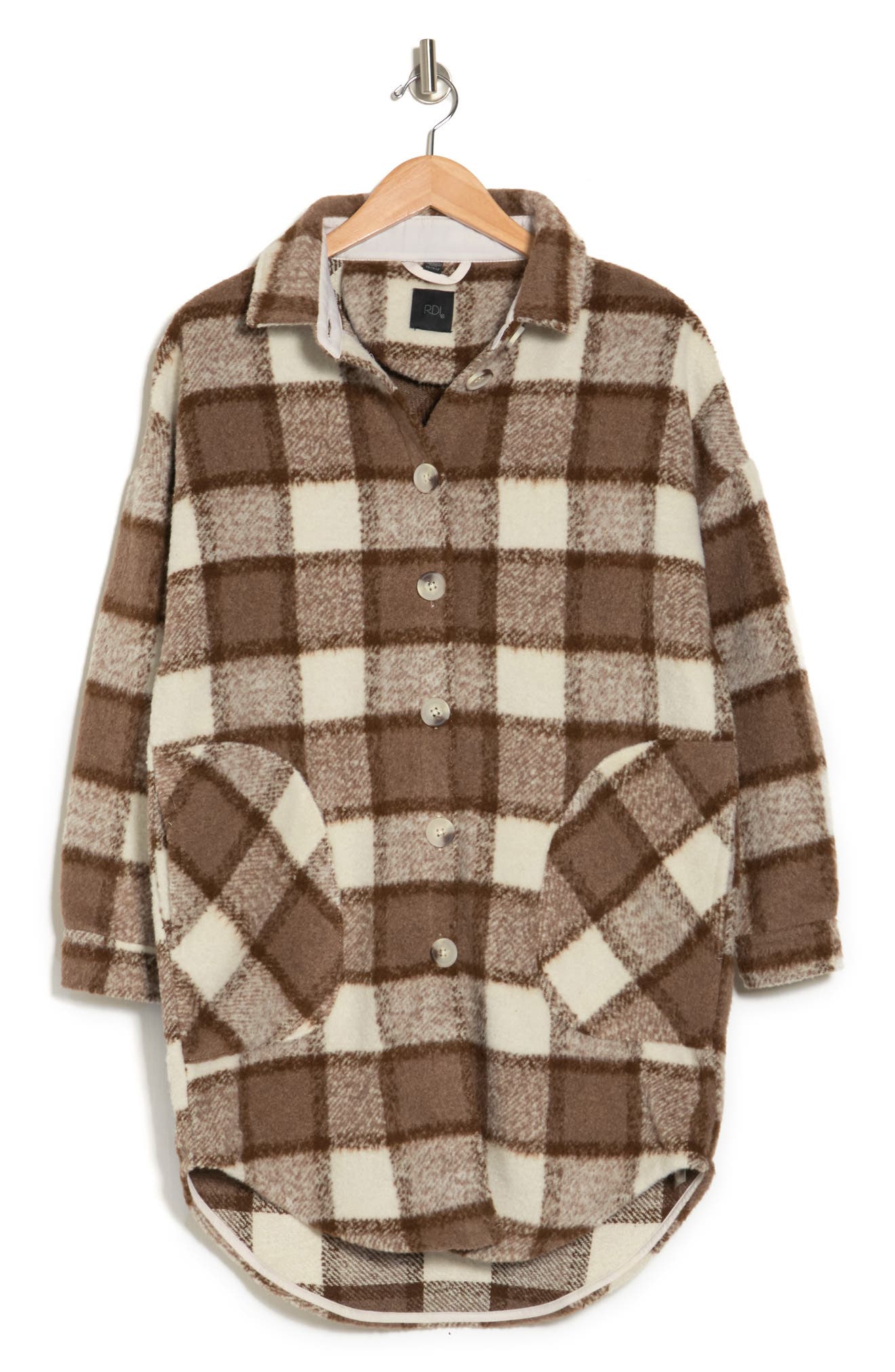 RDI Notch Collar Tail Hem Shirt Jacket | Nordstromrack