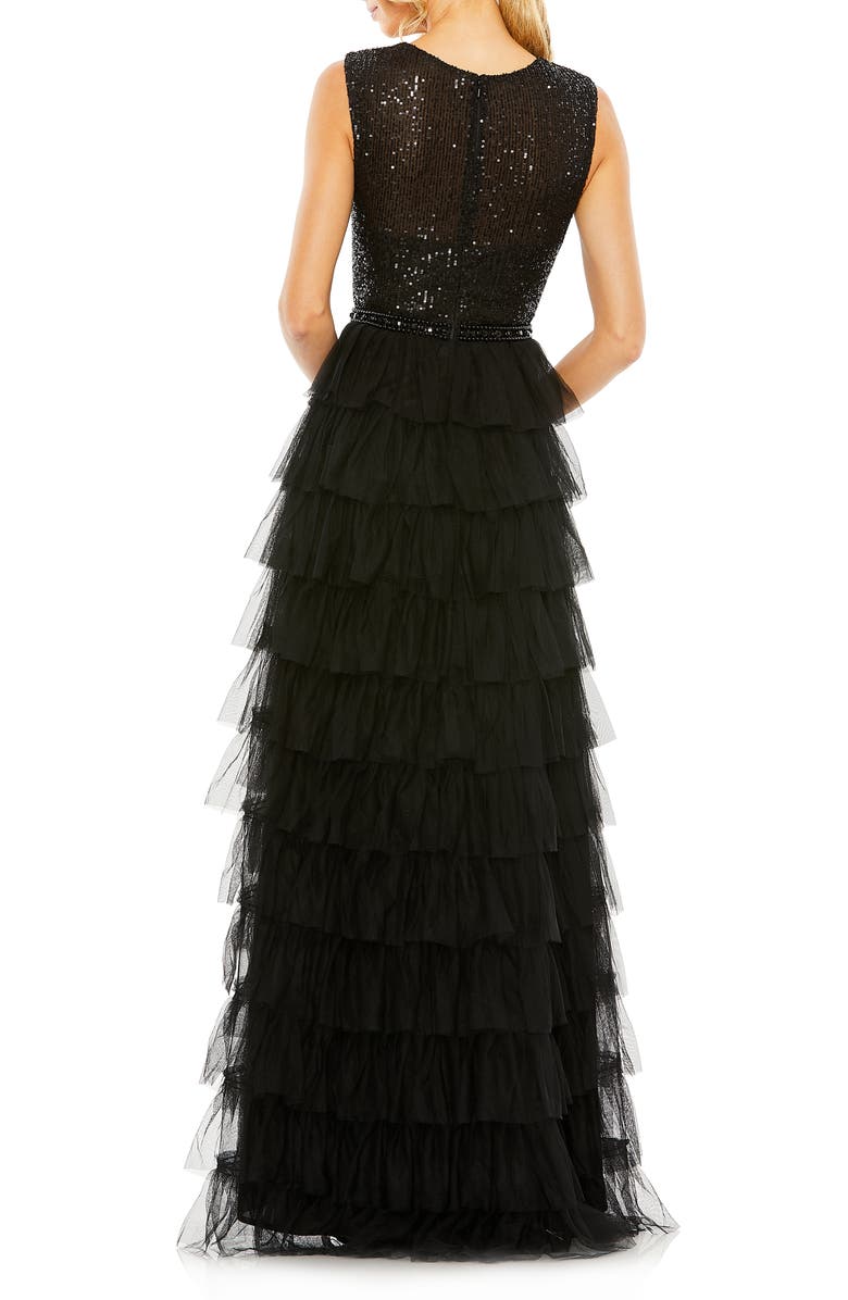 Ieena For Mac Duggal Sequin Tulle Ruffle Tiered Gown Nordstrom