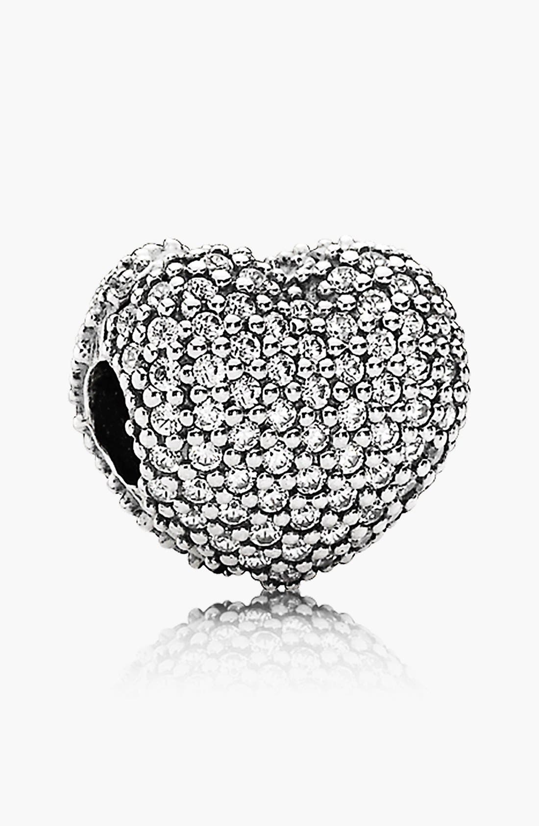 PANDORA 'Open My Heart' Pavé Clip Charm | Nordstrom