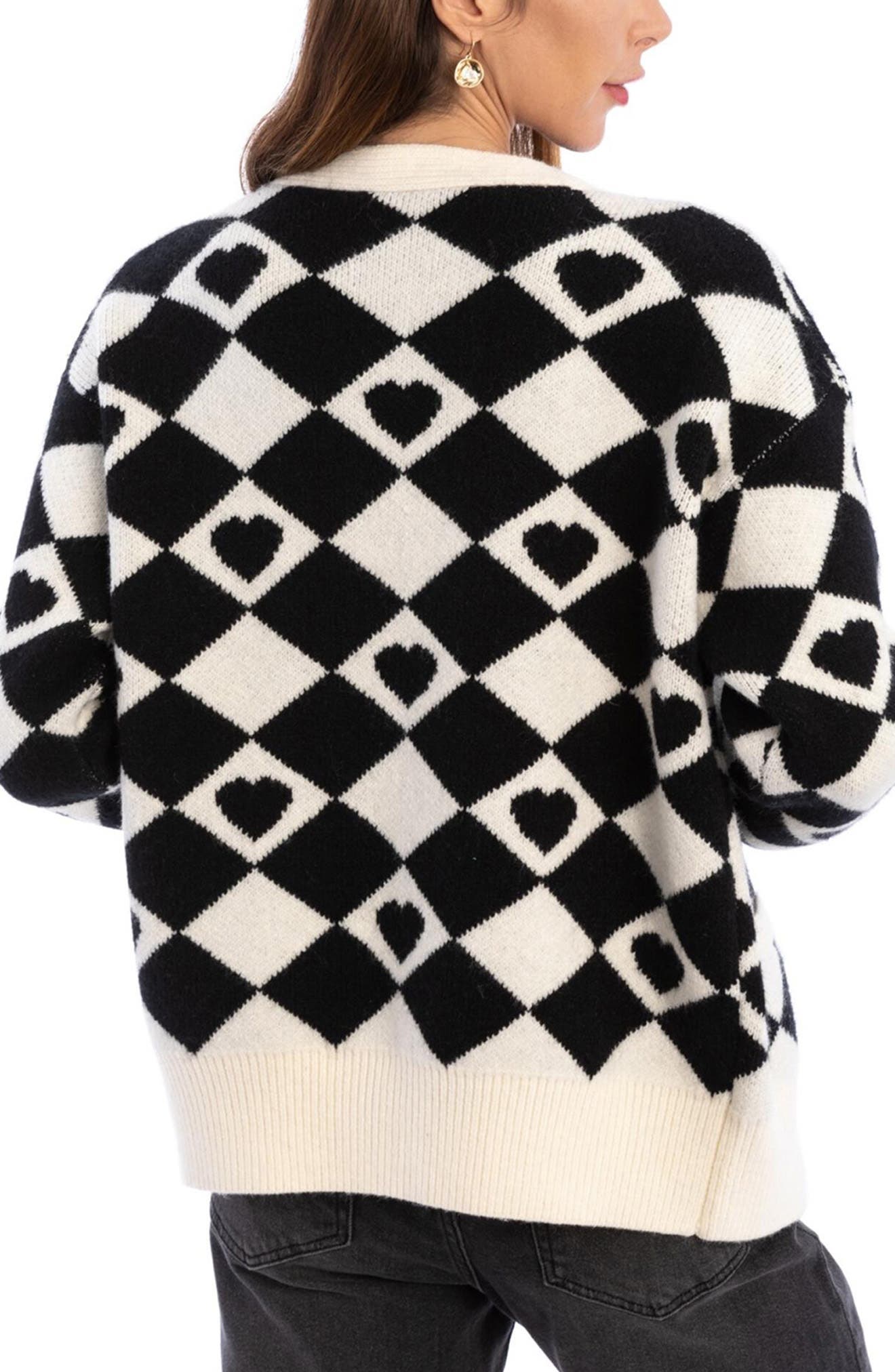 SAACHI Corazón Checkered Cardigan | Nordstromrack