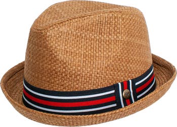 PETER GRIMM Depp Stripe Ribbon Fedora | Nordstromrack