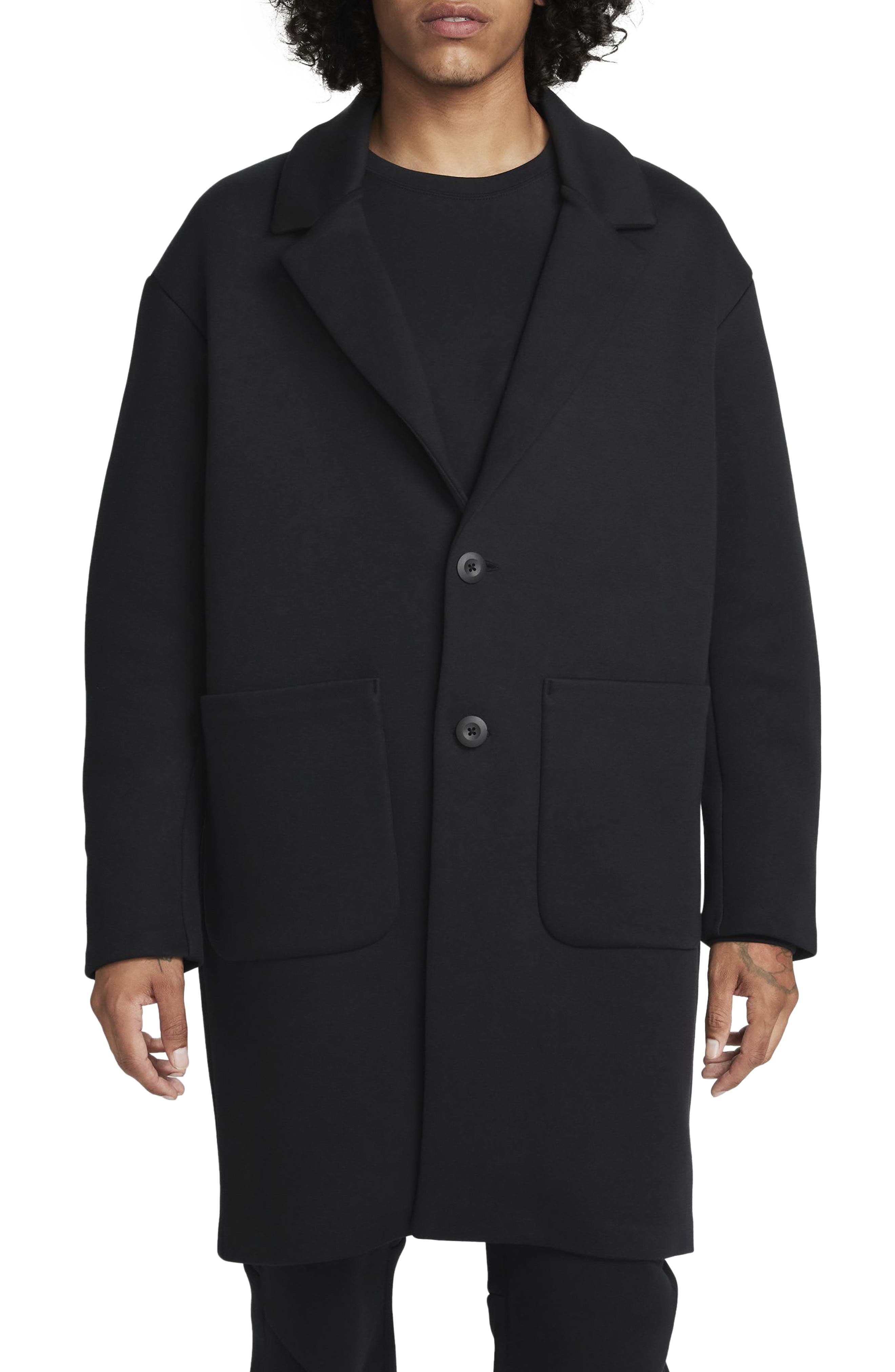 Nike Tech Fleece Reimagined Trench Coat In Black/black | ModeSens