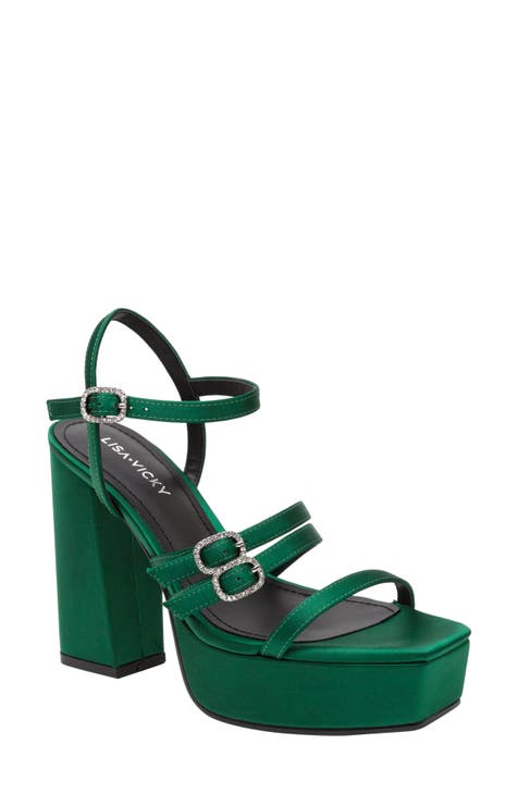 Green Block-Heel Sandals for Women | Nordstrom
