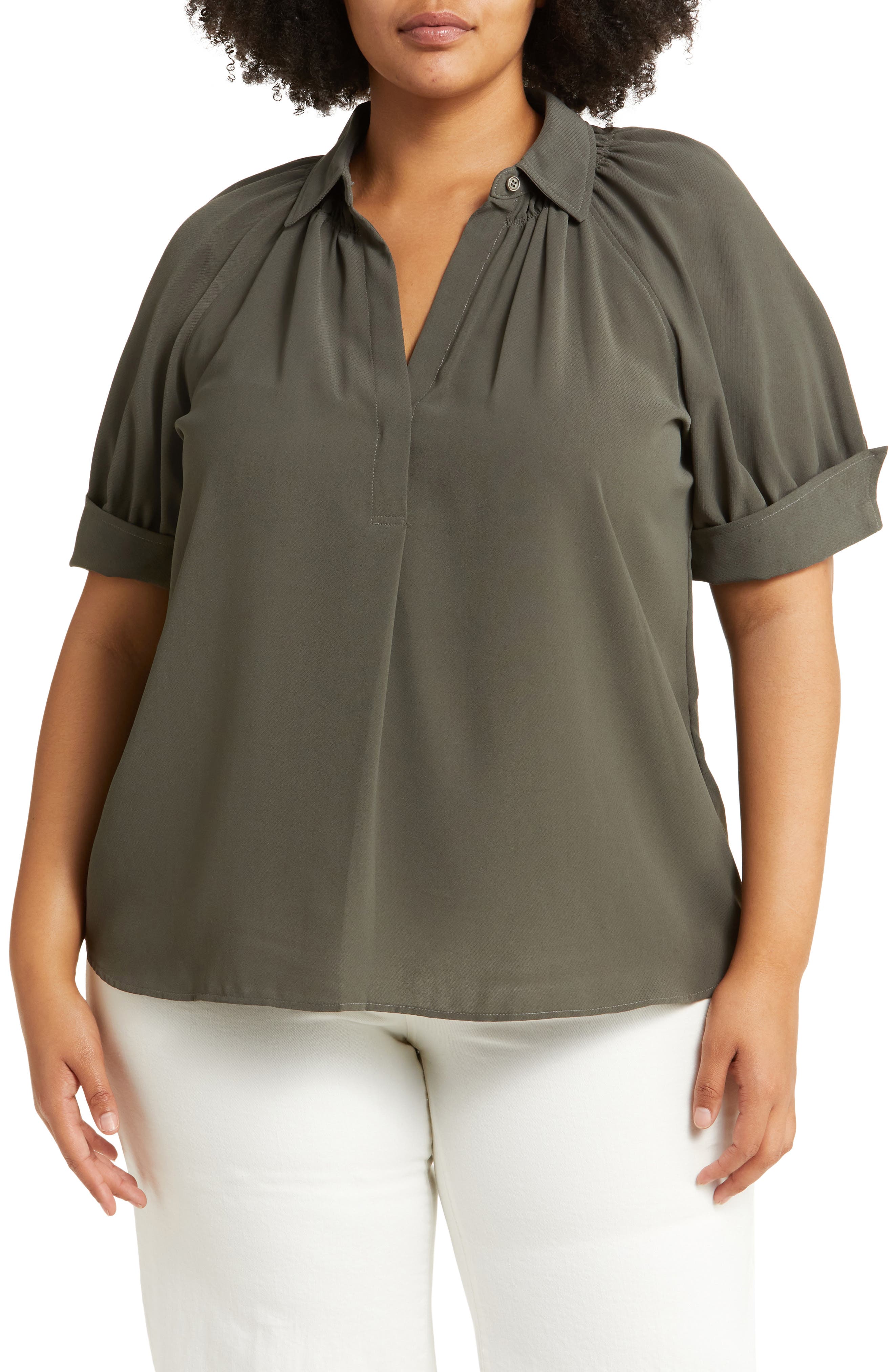 MAX STUDIO Short Sleeve Blouse | Nordstromrack